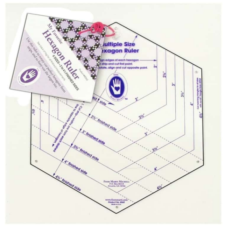 Lineal - Hexagon Ruler - 6 Sizes - Hobbygården