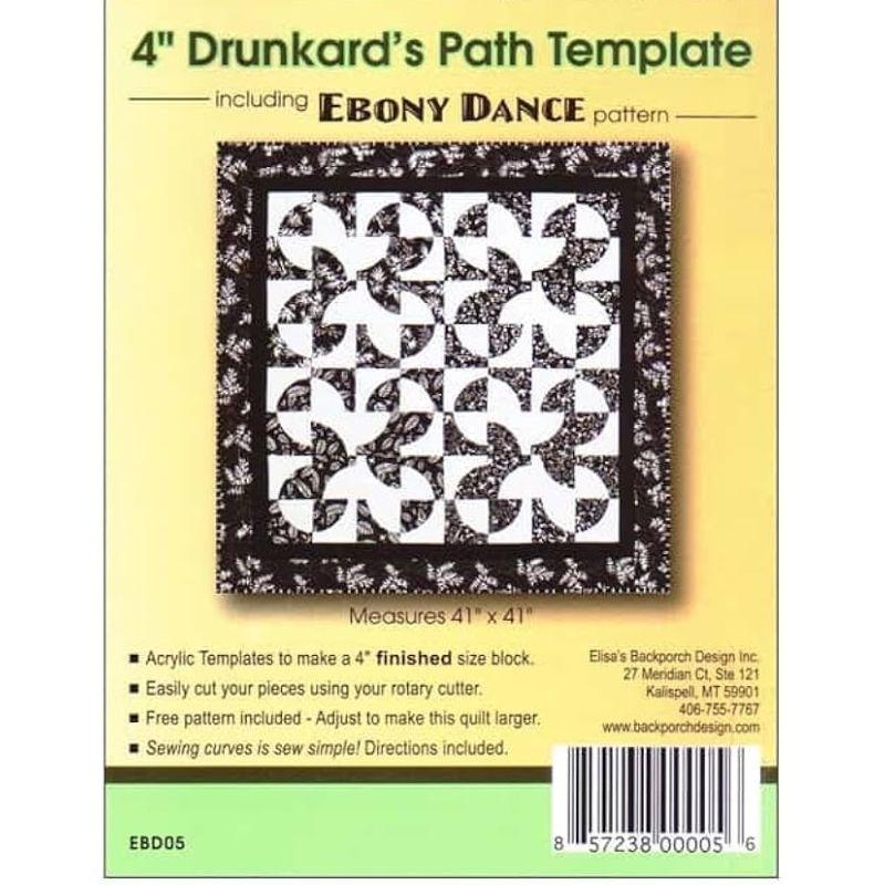 Lineal - 4" Drunkard´s Path Template - Hobbygården